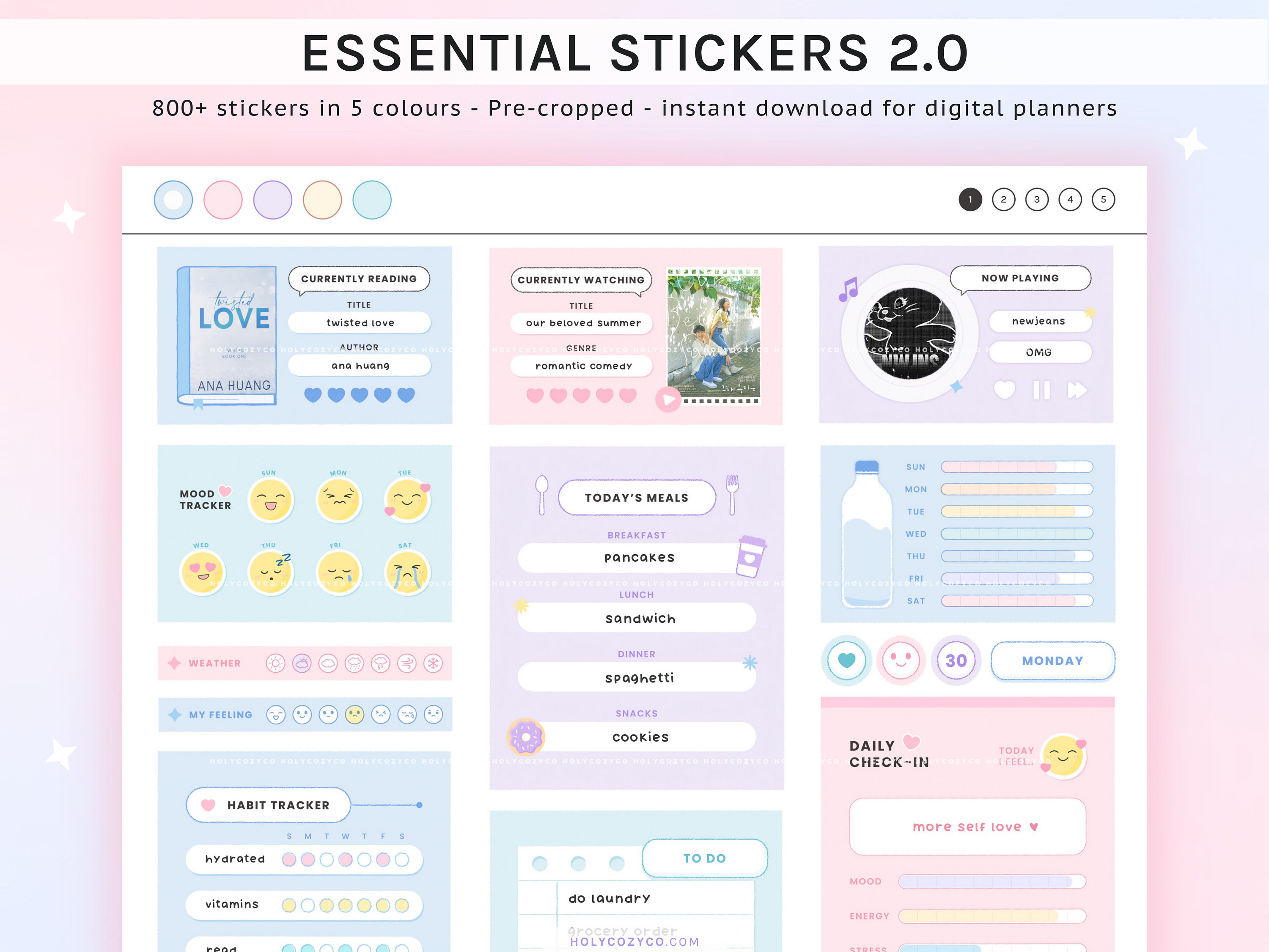 Essential Digital Stickers 2.0 Goodnotes Sticker Book - Etsy