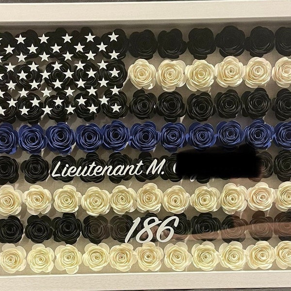 Thin Blue Line Shadow Box - Etsy