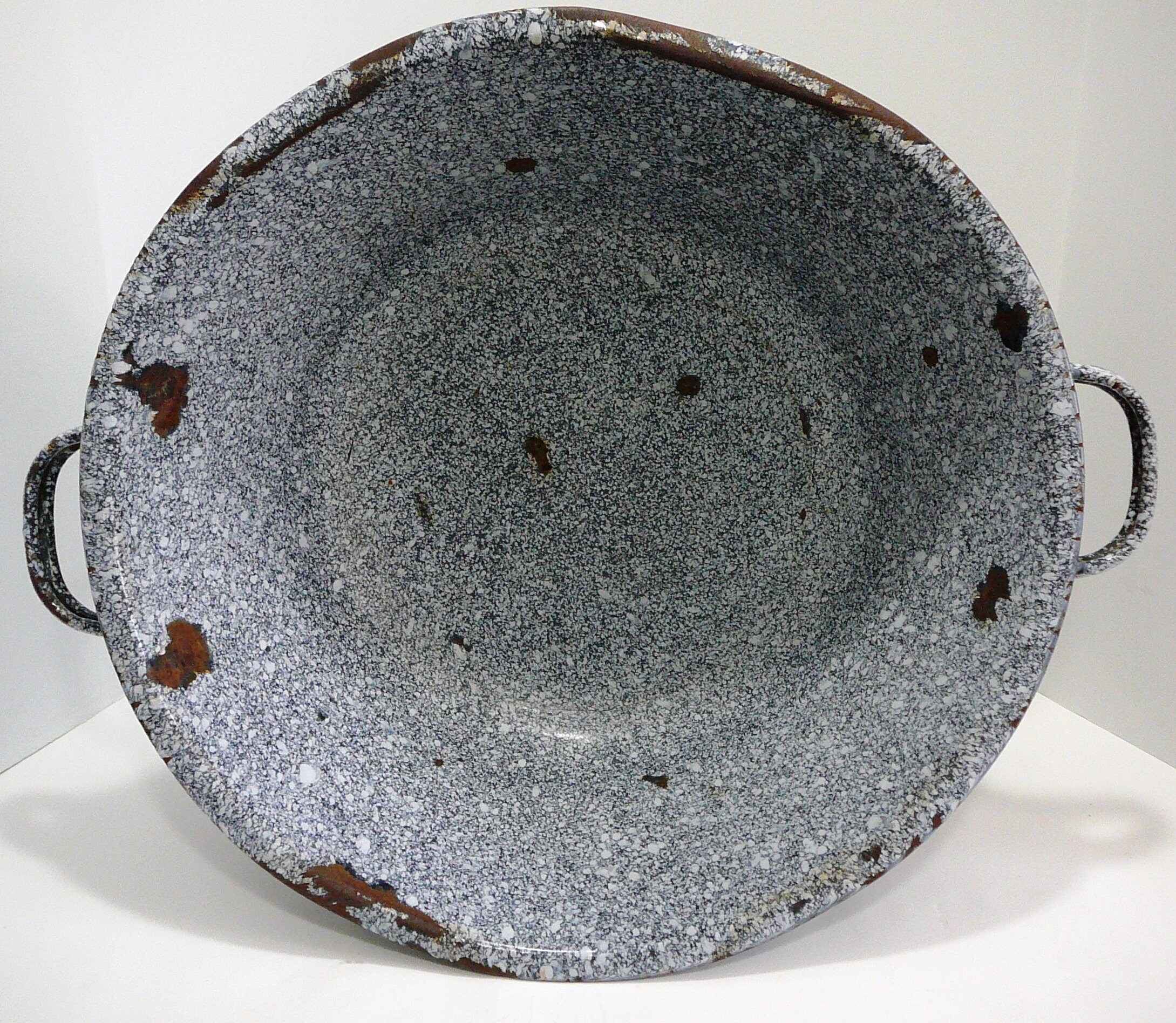 Vintage Gray Graniteware Spatter Ware Enamel Ware 16 Large Wash Basin ...