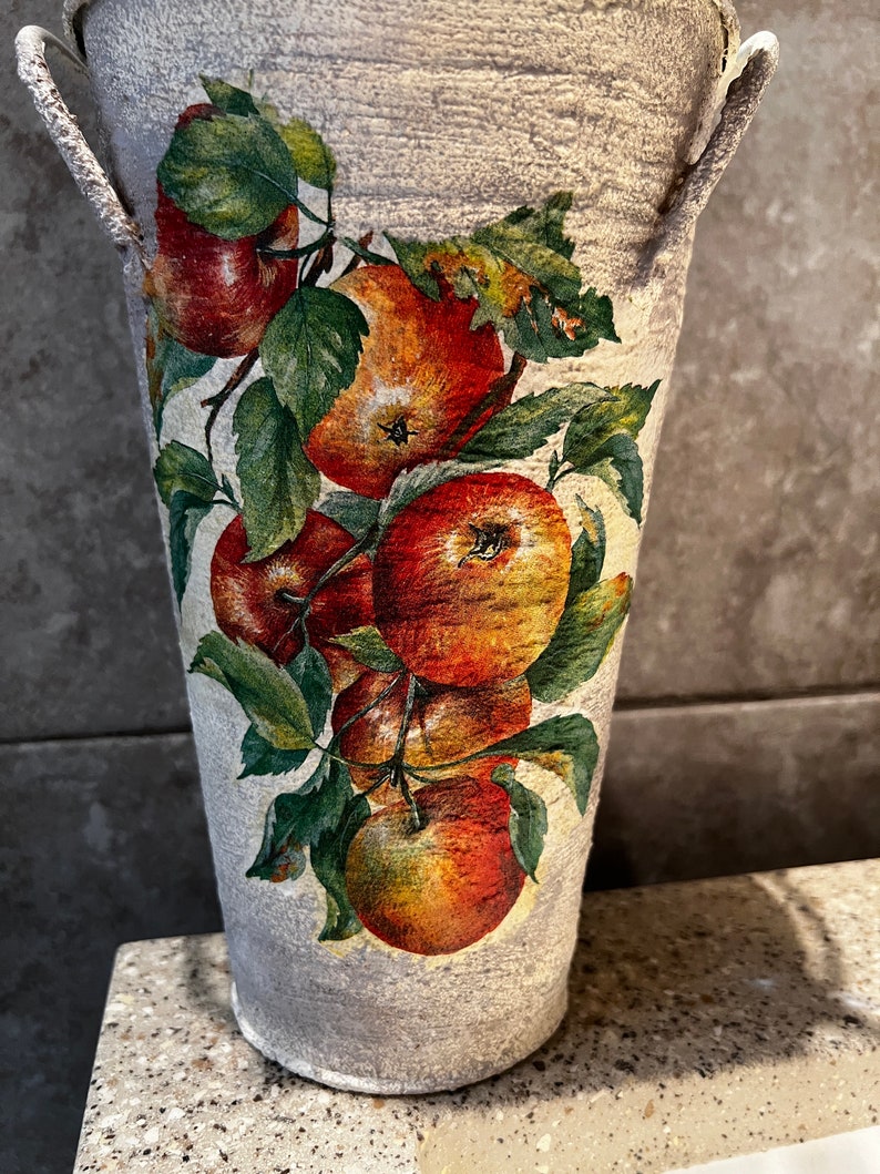 Crisp Apples Stone Look Vase - Etsy