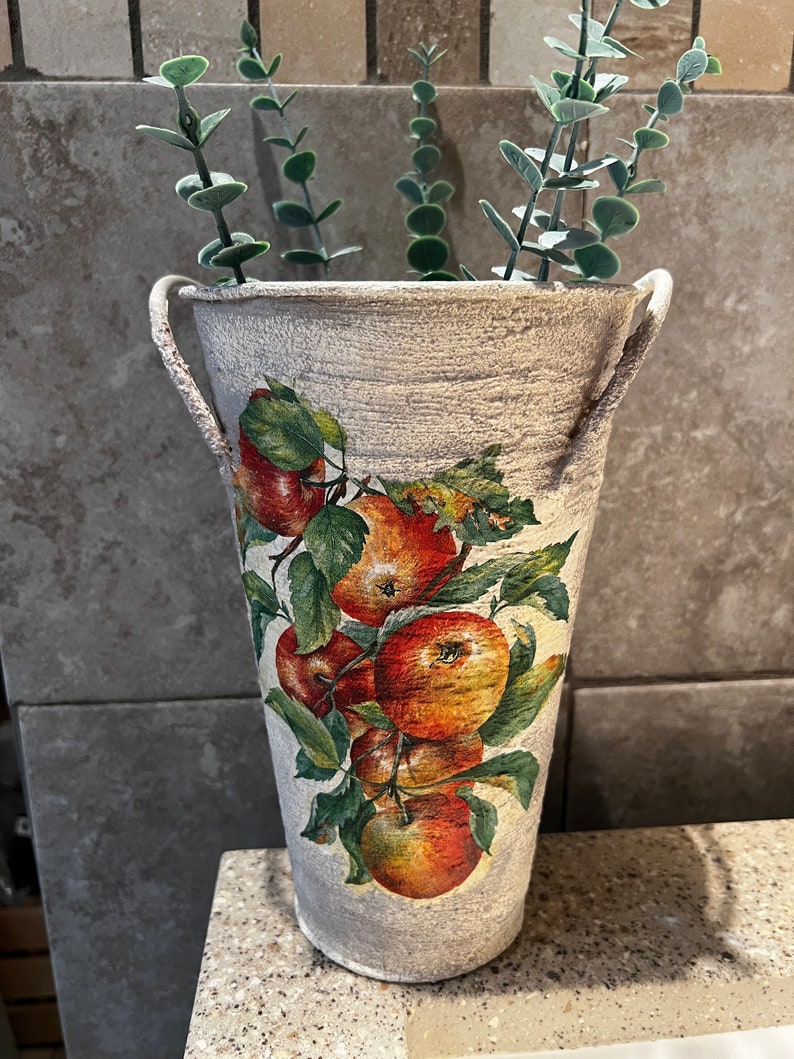 Crisp Apples Stone Look Vase - Etsy