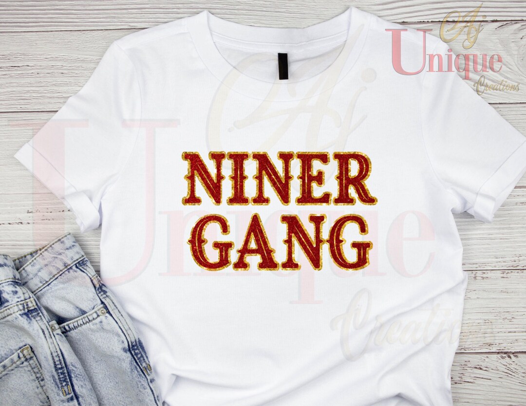 Niner Gang Glitter PNG Files | DTF, DTG, and Sublimation| Red and Gold ...