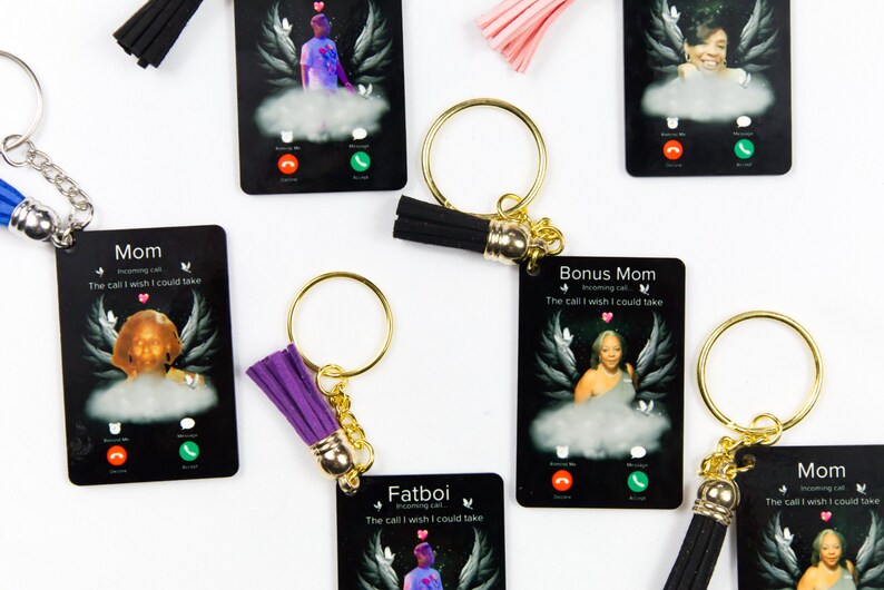 Phone Call Memorial Sublimation Keychain | Editable Canva Template the ...