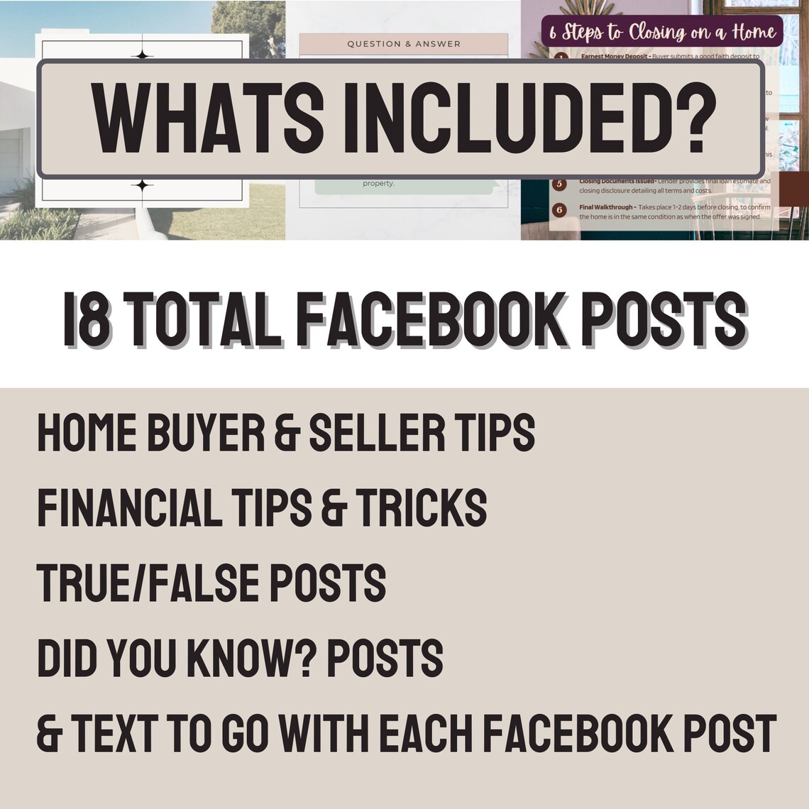 Real Estate Facebook Post Bundle, Investing, Home Buying, Selling ...
