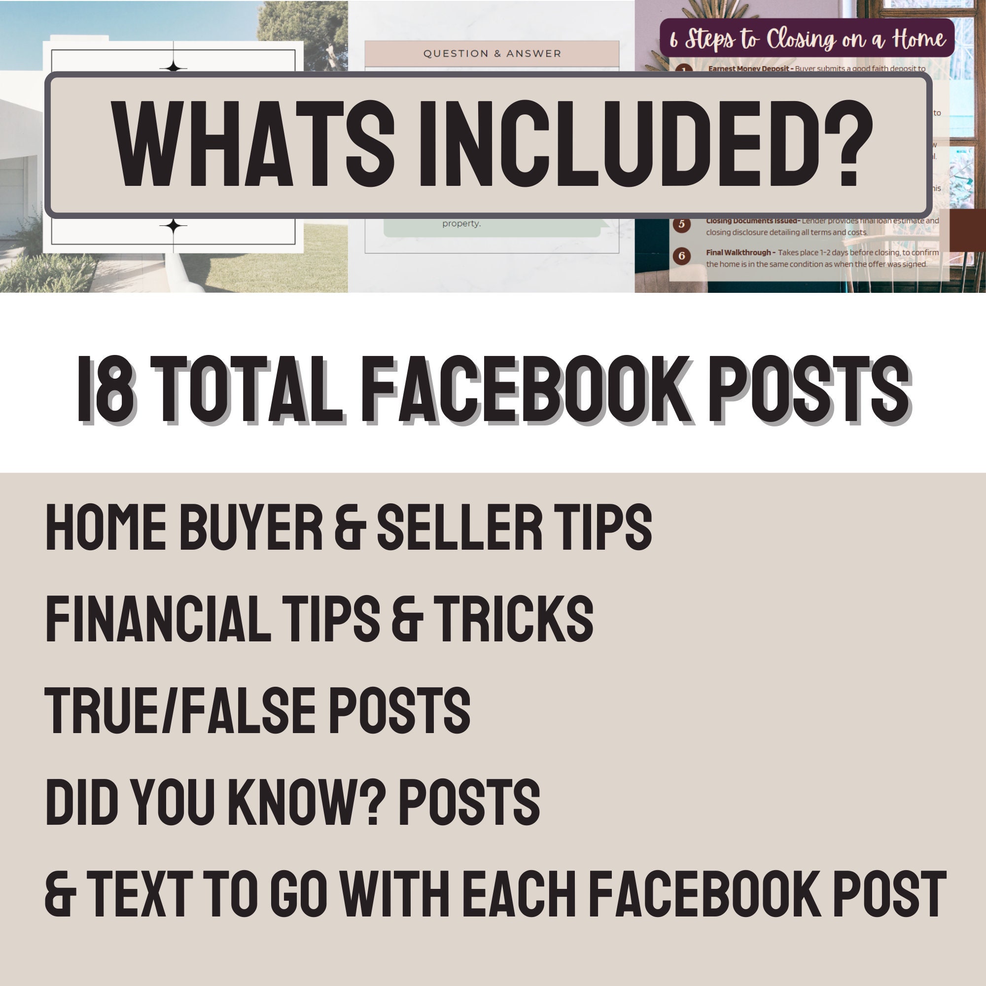 Real Estate Facebook Post Bundle, Investing, Home Buying, Selling ...