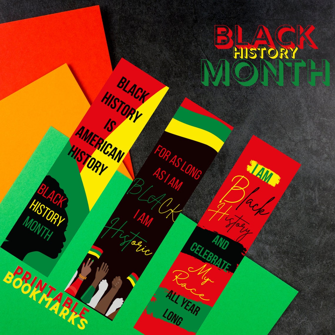 Black History Month Printable Bookmarks Black History Month - Etsy