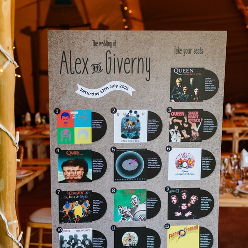 Vinyl Records Wedding Table Plan | Etsy