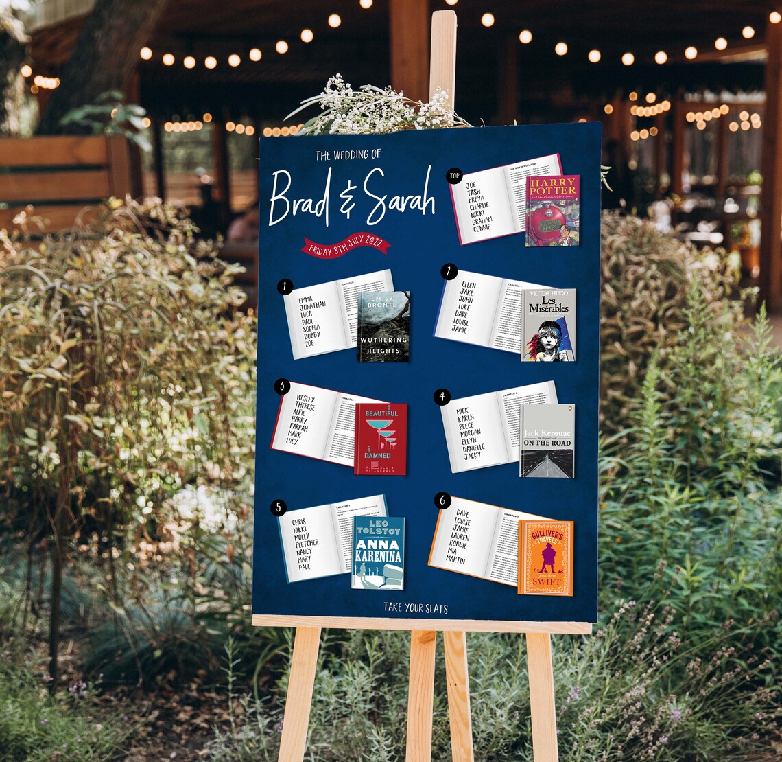 Wedding Book Cover Themed Table Plan - Etsy