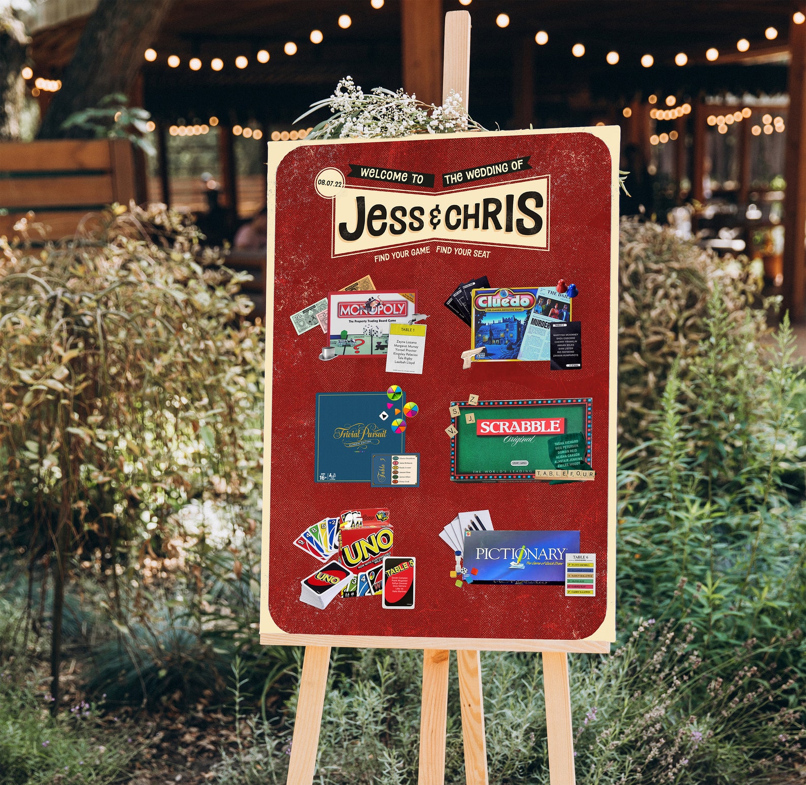 Wedding Board Game Themed Table Plan printed - Etsy