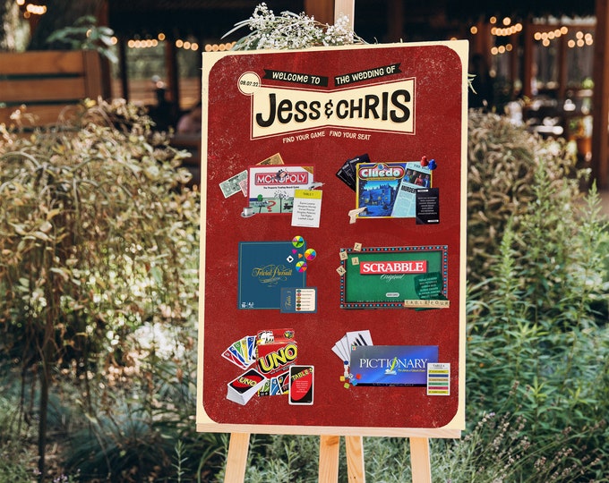 Wedding Board Game Themed Table Plan (digital) - Etsy
