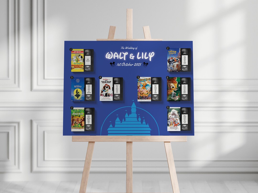 Disney Movies Wedding Table Plan - Etsy