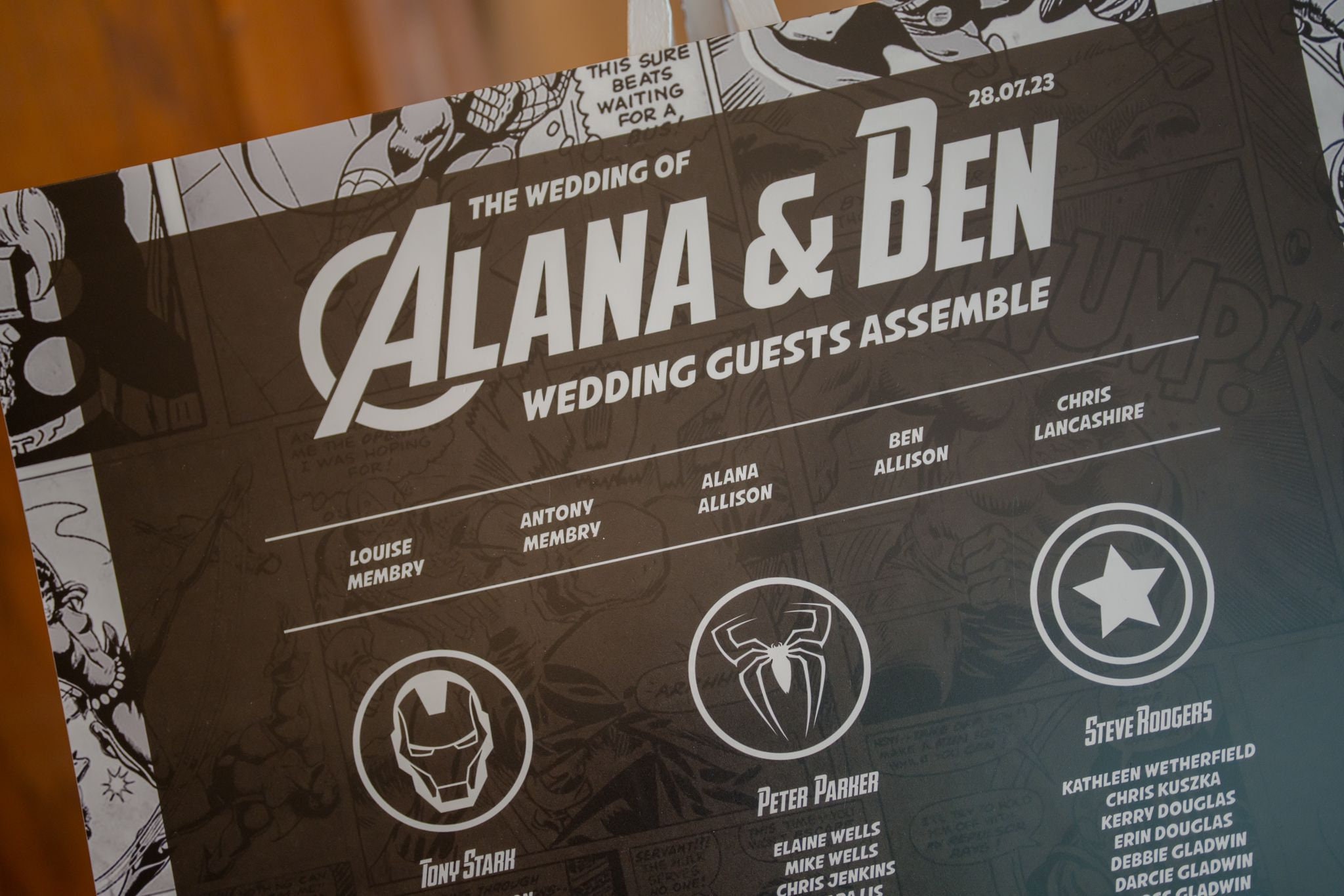Avengers Marvel Wedding Table Plan printed - Etsy UK