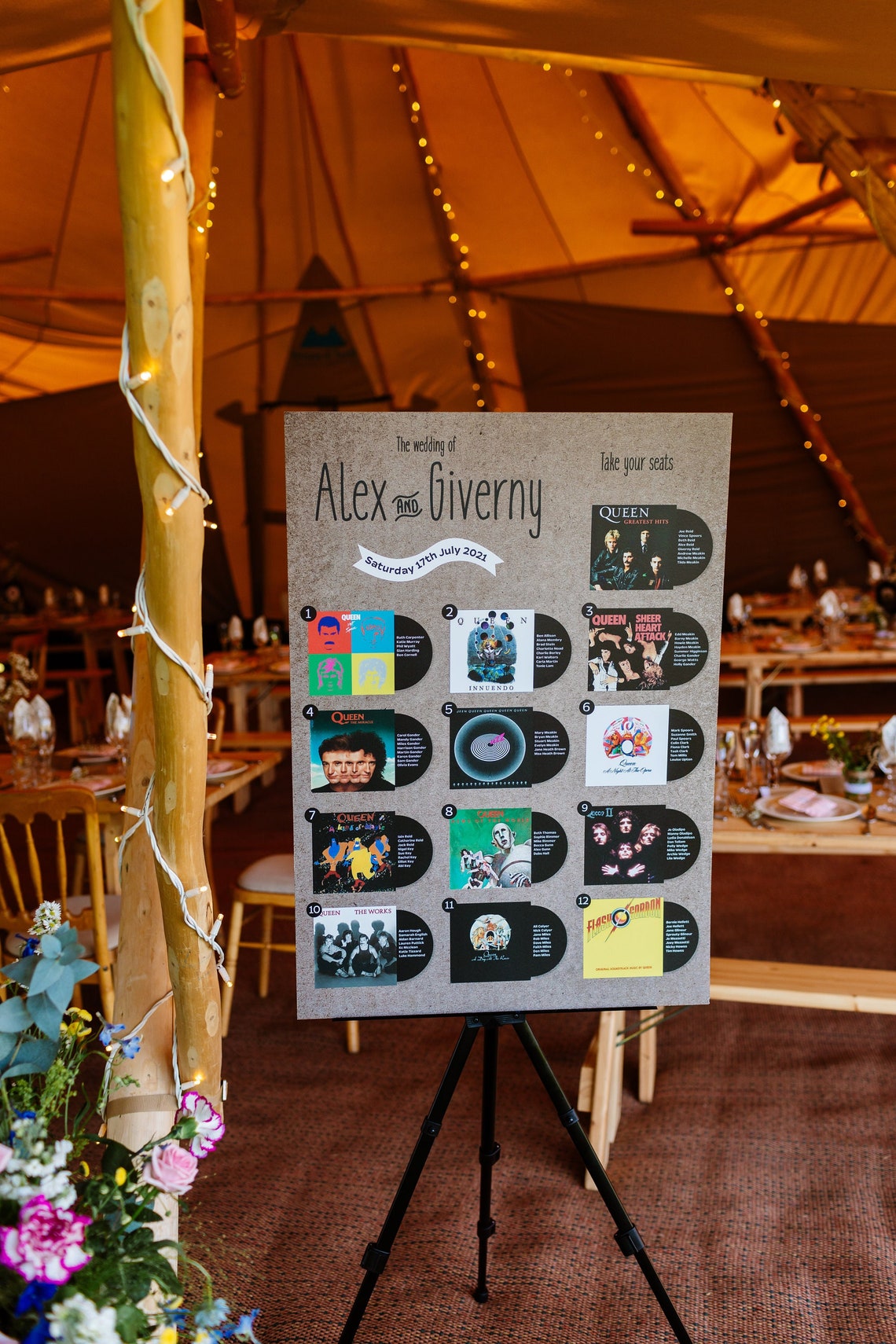 Wedding Music Themed Table Plan - Etsy UK