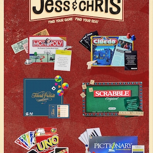 Wedding Board Game Themed Table Plan (printed) - Etsy