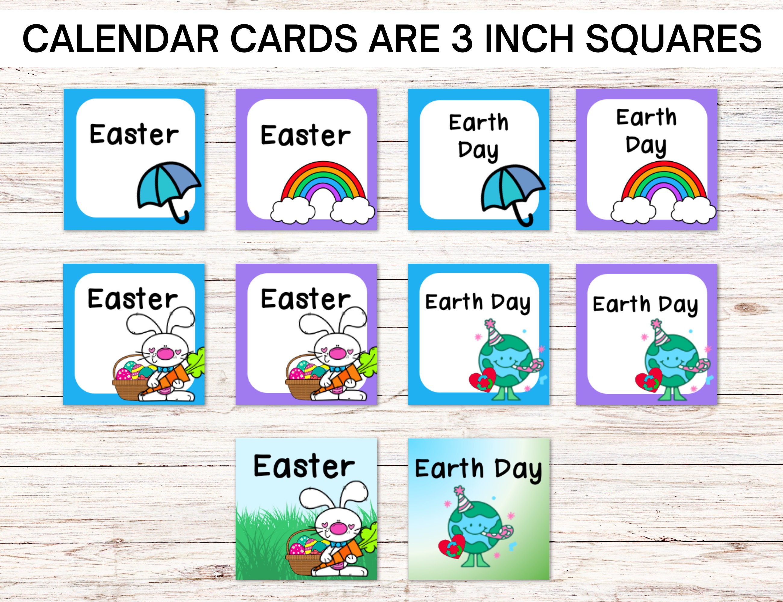 Holiday Calendar Cards- Printable - Pocket Chart - Full Year - Etsy