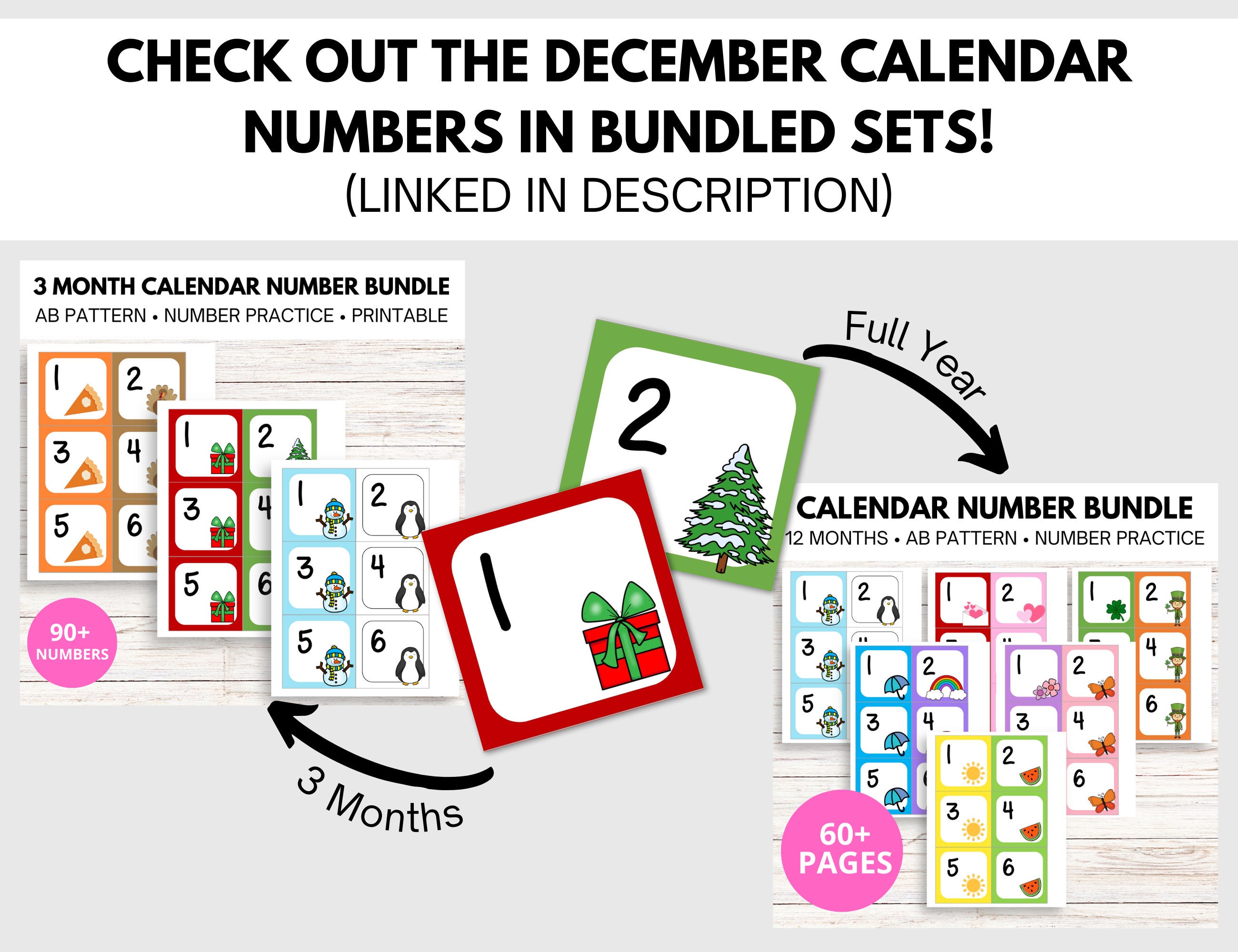 December Calendar Numbers in AB Pattern - Etsy