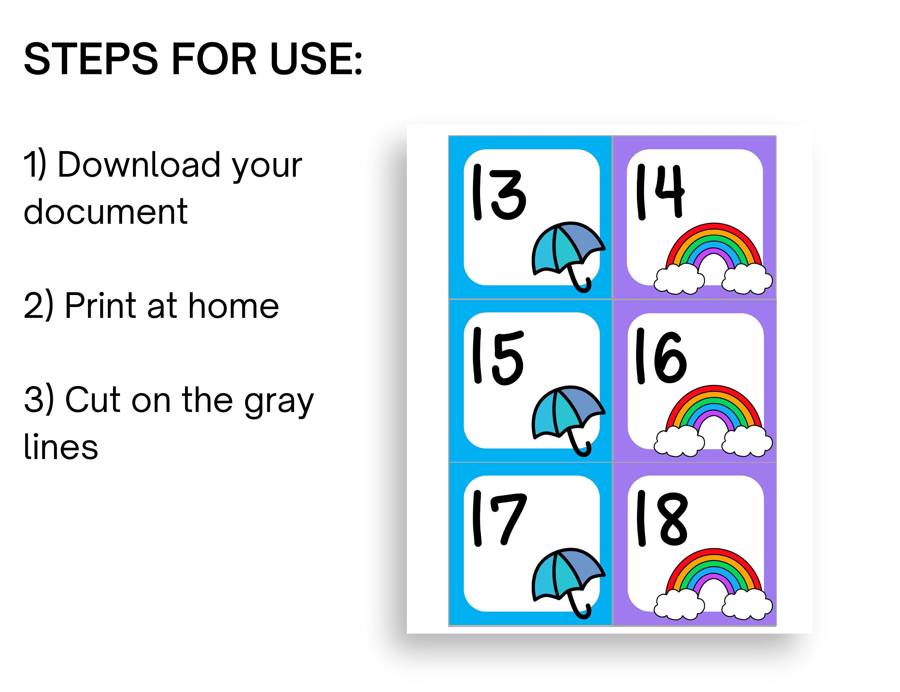 April Calendar Numbers in AB Pattern - Etsy