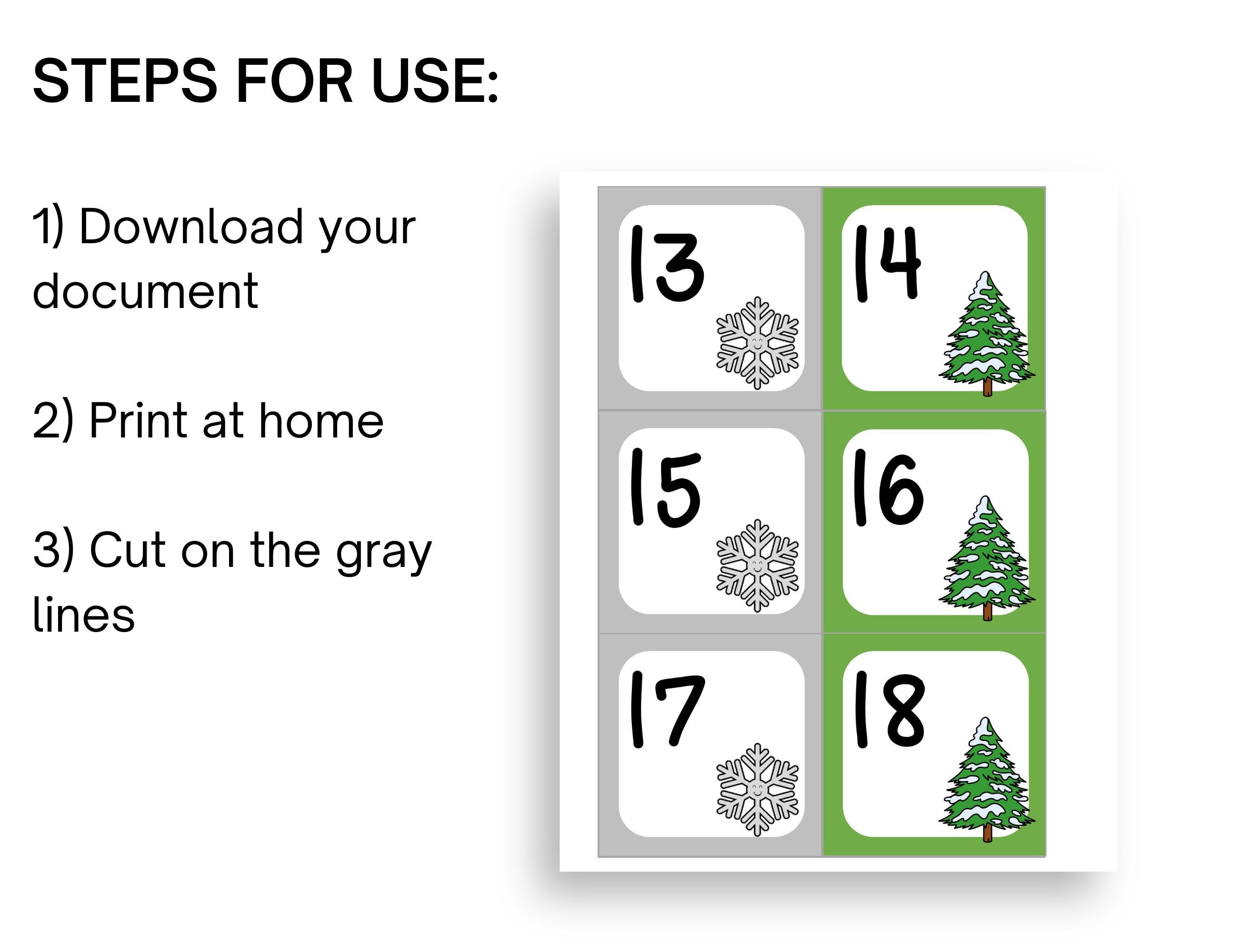 December Calendar Numbers in AB Pattern - Etsy