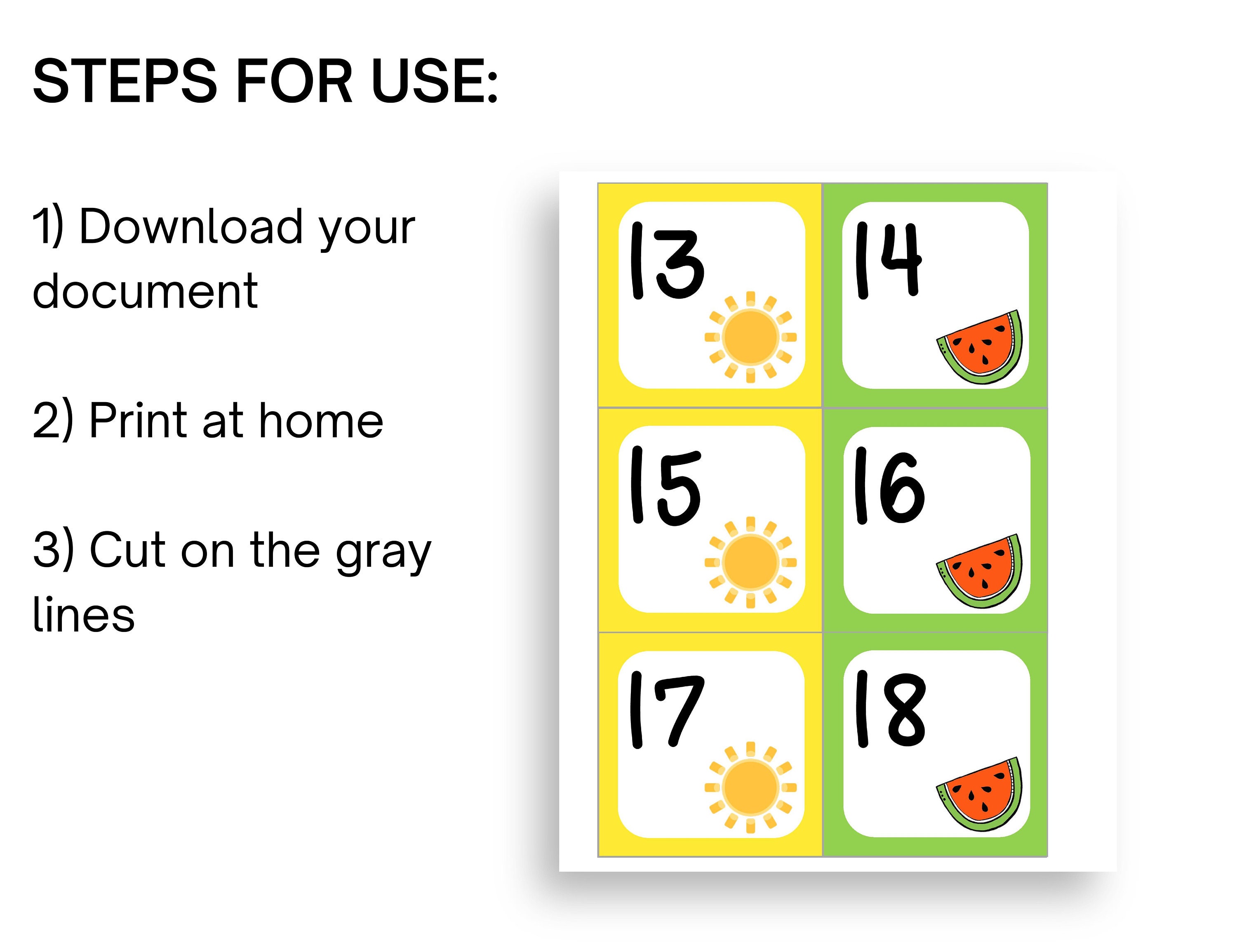 June Calendar Numbers in AB Pattern - Etsy