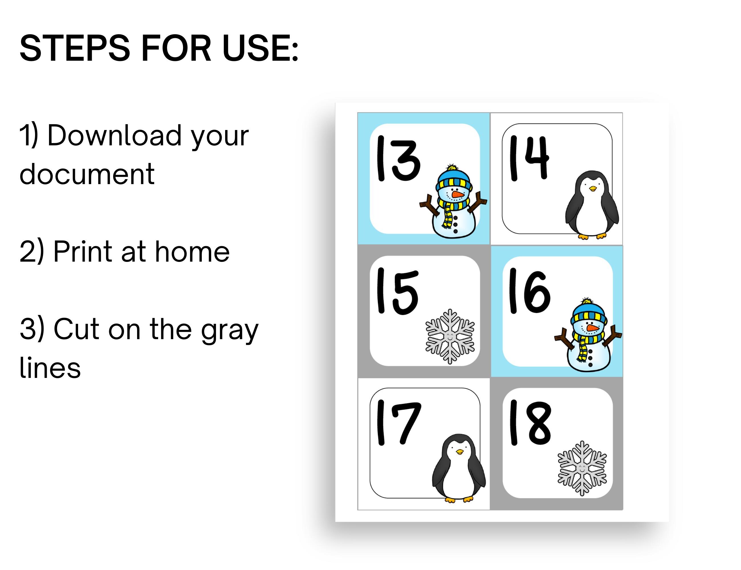 January Calendar Numbers in ABC Pattern - Etsy
