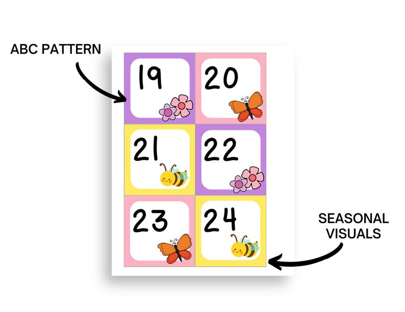 May Calendar Numbers in ABC Pattern - Etsy