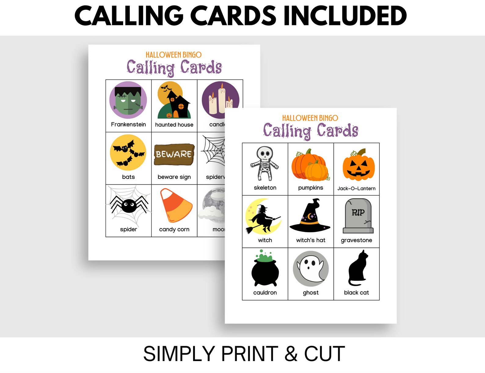 Printable Halloween BINGO Set - Etsy