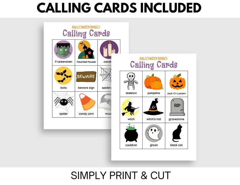 Printable Halloween BINGO Set - Etsy