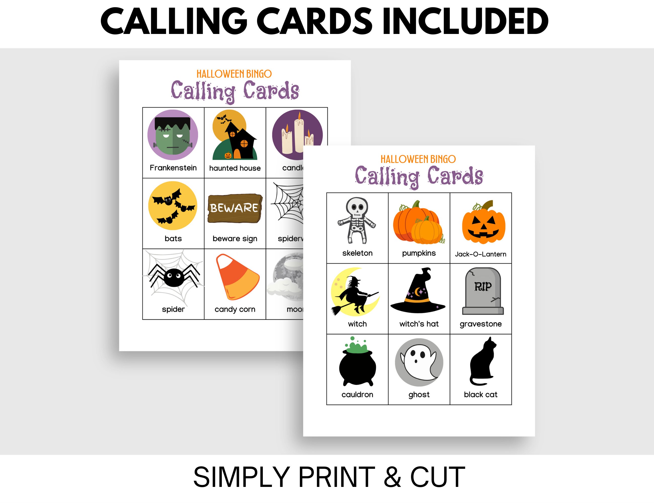 Printable Halloween BINGO Set - Etsy