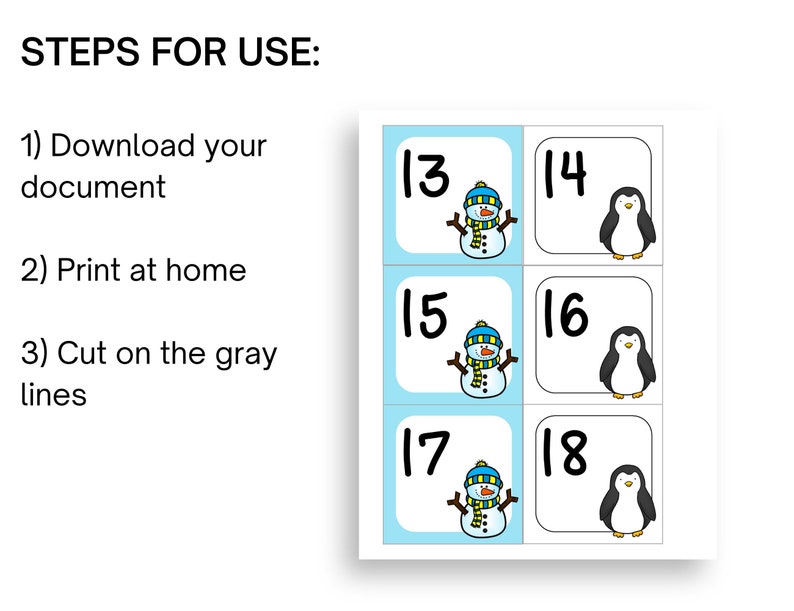 January Calendar Numbers in AB Pattern - Etsy