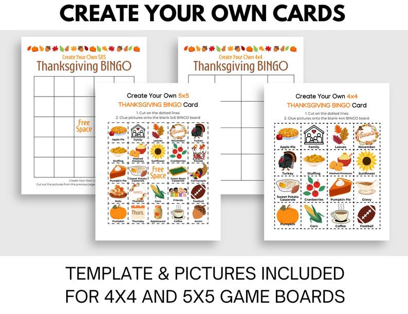 Printable Thanksgiving BINGO Set - Etsy