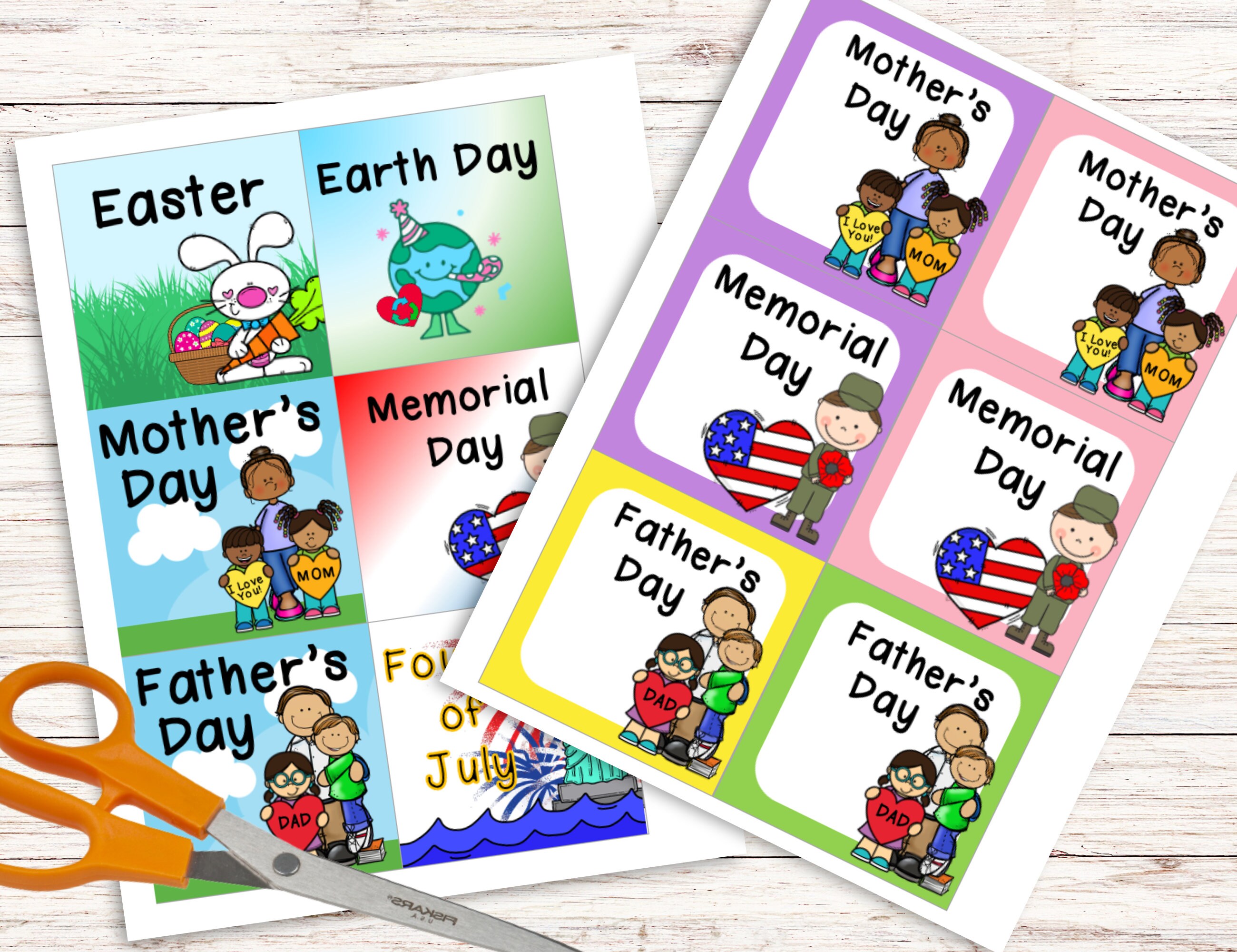 Holiday Calendar Cards- Printable - Pocket Chart - Full Year - Etsy
