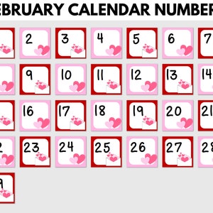 3 Month BUNDLE Calendar Numbers in AB Pattern (february, March, April ...