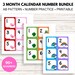 3 Month BUNDLE Calendar Numbers in AB Pattern (february, March, April ...