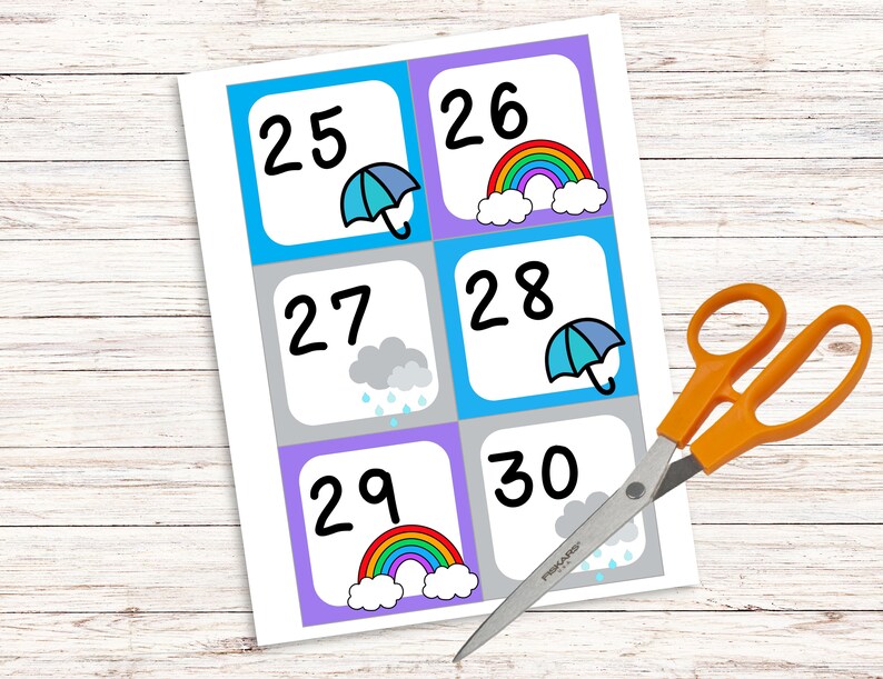 April Calendar Numbers in ABC Pattern - Etsy