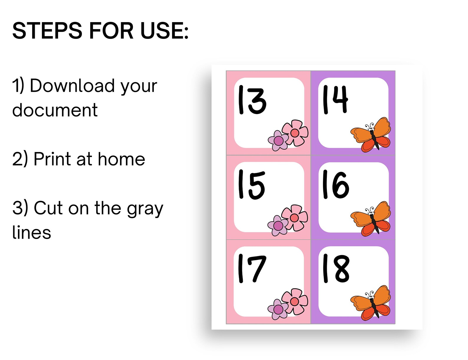 May Calendar Numbers in AB Pattern - Etsy