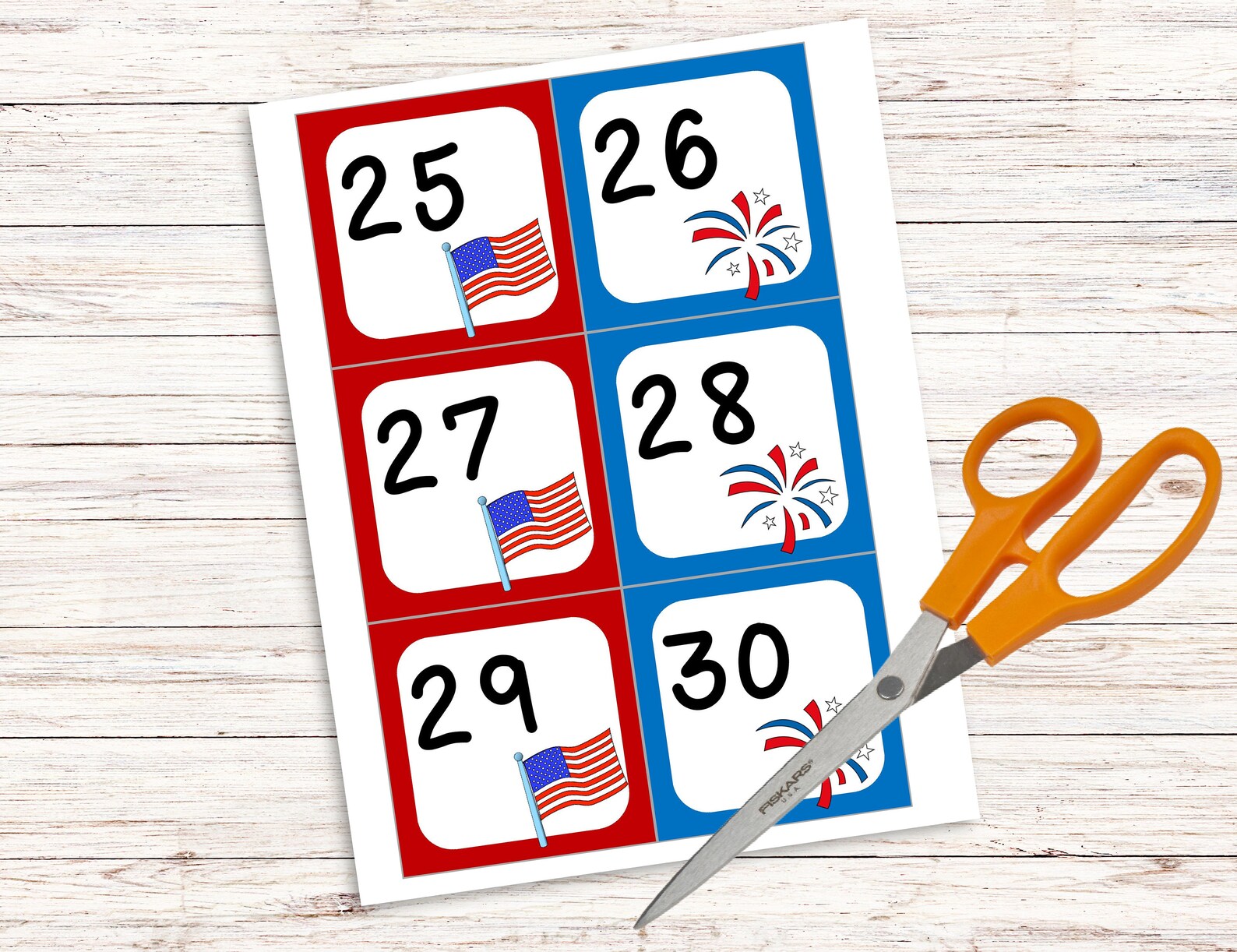 July Calendar Numbers in AB Pattern - Etsy