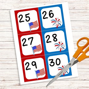 July Calendar Numbers in AB Pattern - Etsy