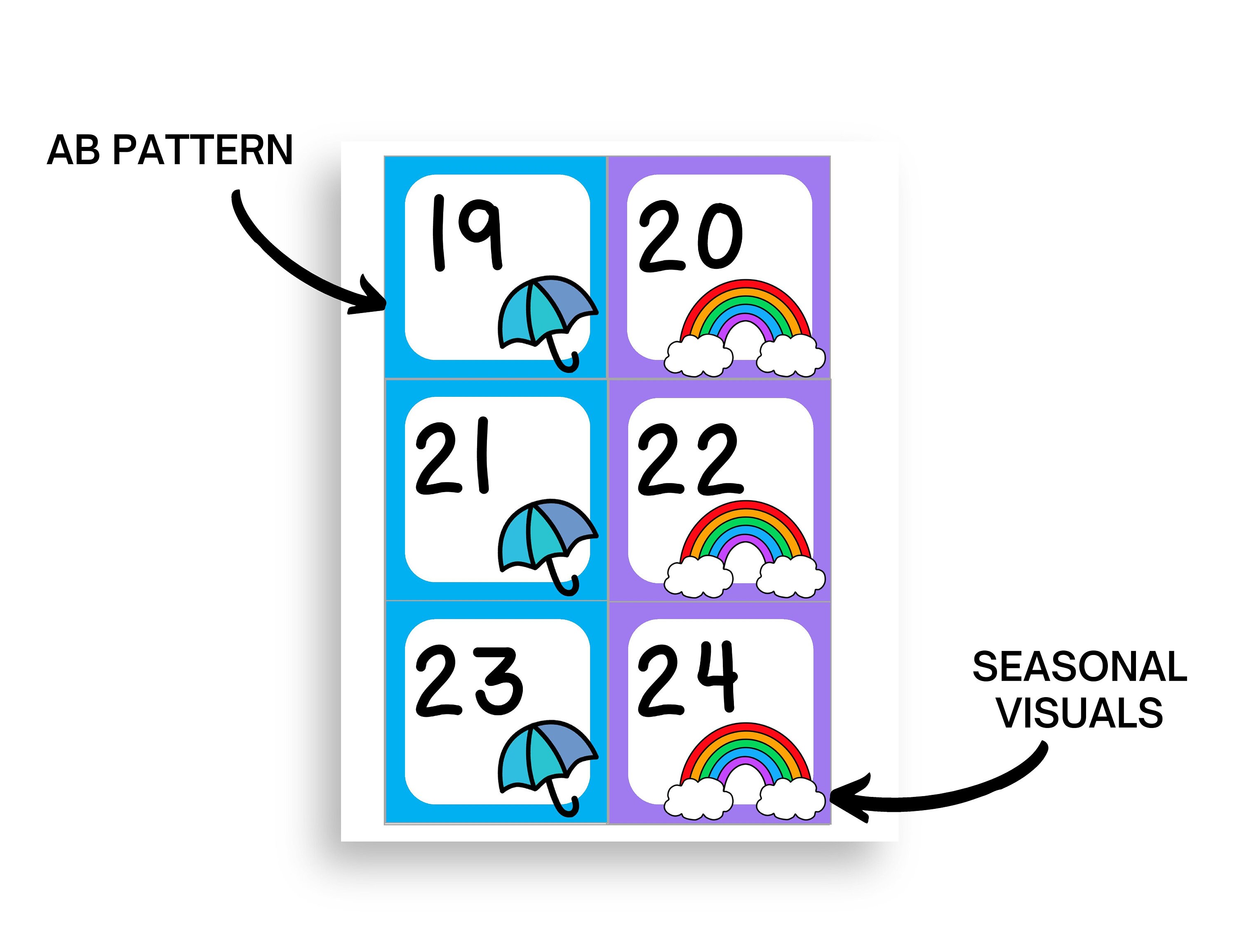 April Calendar Numbers in AB Pattern - Etsy