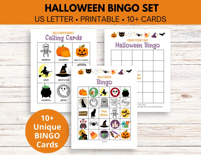 Printable Halloween BINGO Set - Etsy