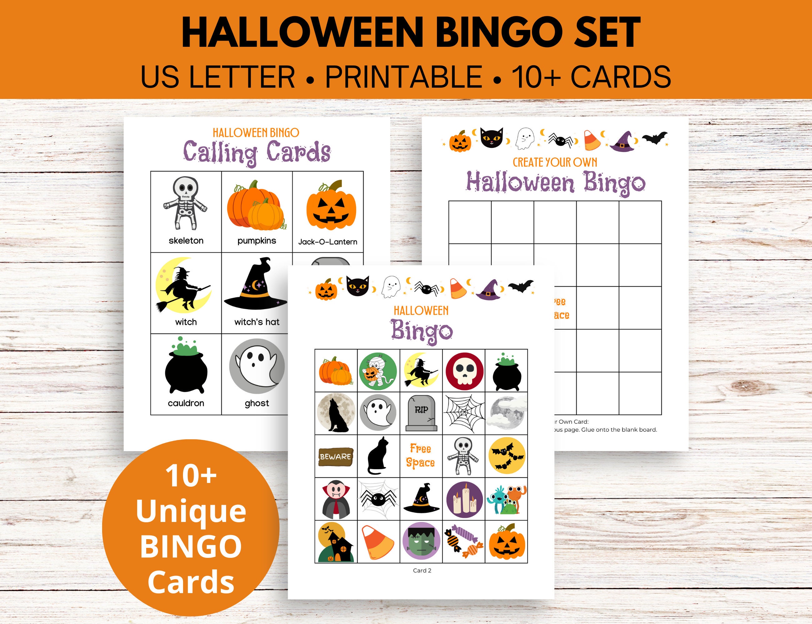 Printable Halloween BINGO Set - Etsy