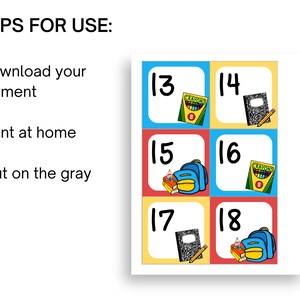 August Calendar Numbers in ABC Pattern - Etsy