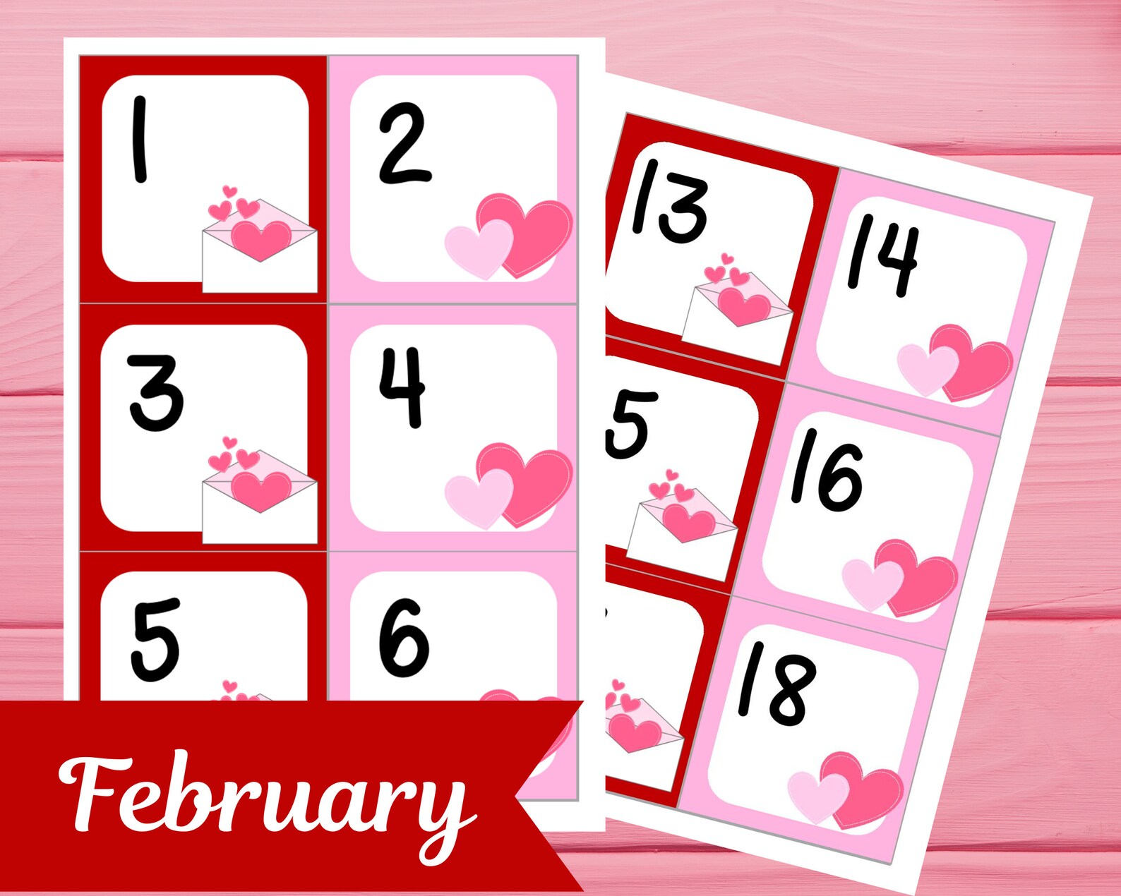 3 Month BUNDLE Calendar Numbers in AB Pattern february, March, April - Etsy