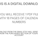 3 Month Printable Calendar Numbers BUNDLE in AB Pattern (august ...
