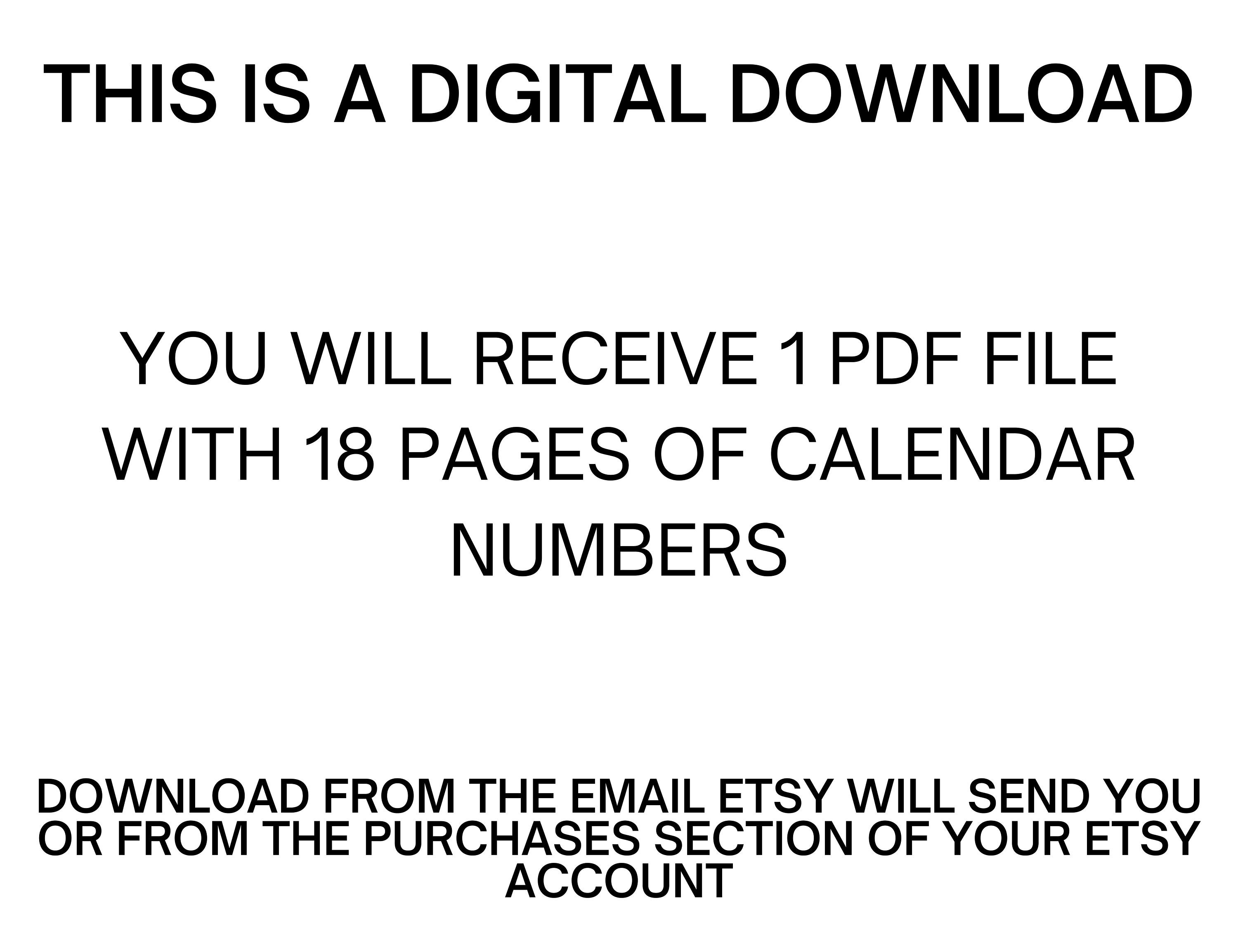 3 Month Printable Calendar Numbers BUNDLE in AB Pattern (august ...