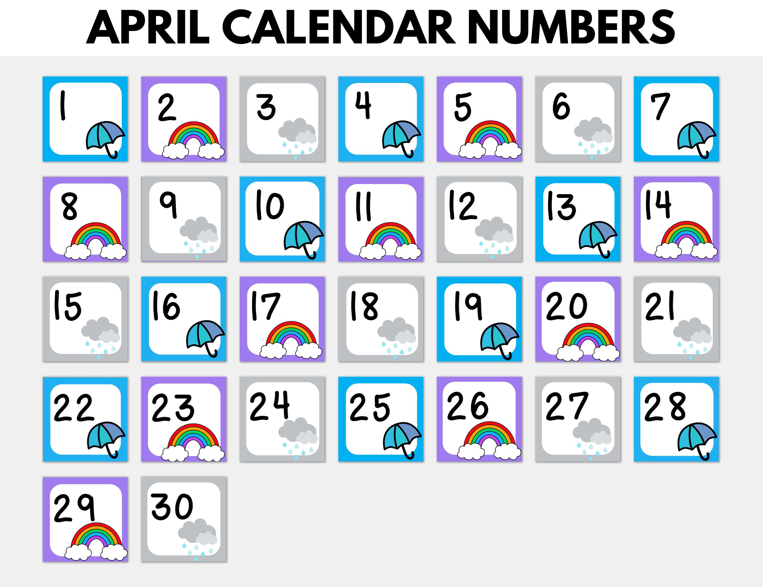 3 Month Printable Calendar Numbers BUNDLE in ABC Pattern (february ...