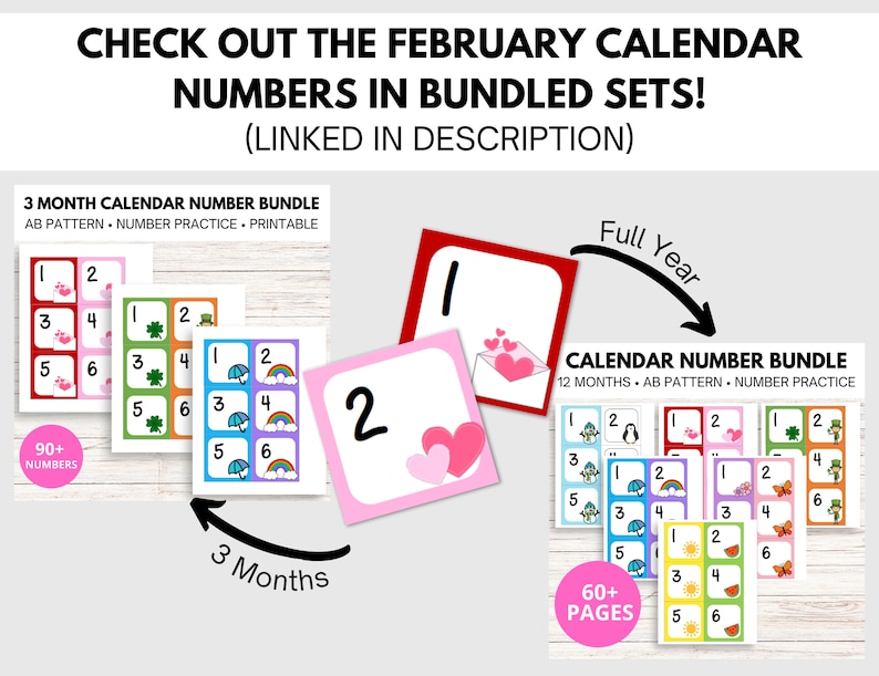 February Calendar Numbers in AB Pattern - Etsy