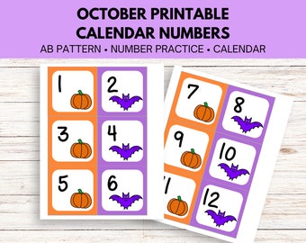 May Calendar Numbers in AB Pattern - Etsy