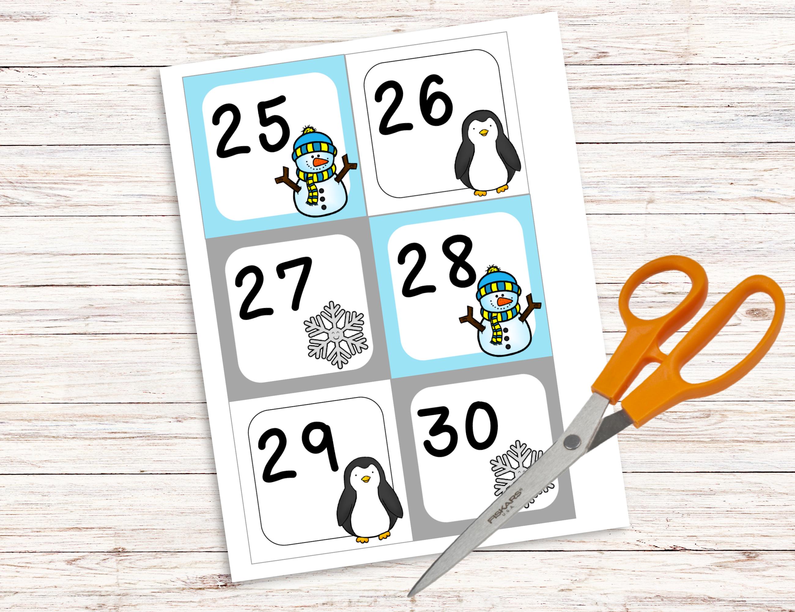 January Calendar Numbers in ABC Pattern - Etsy