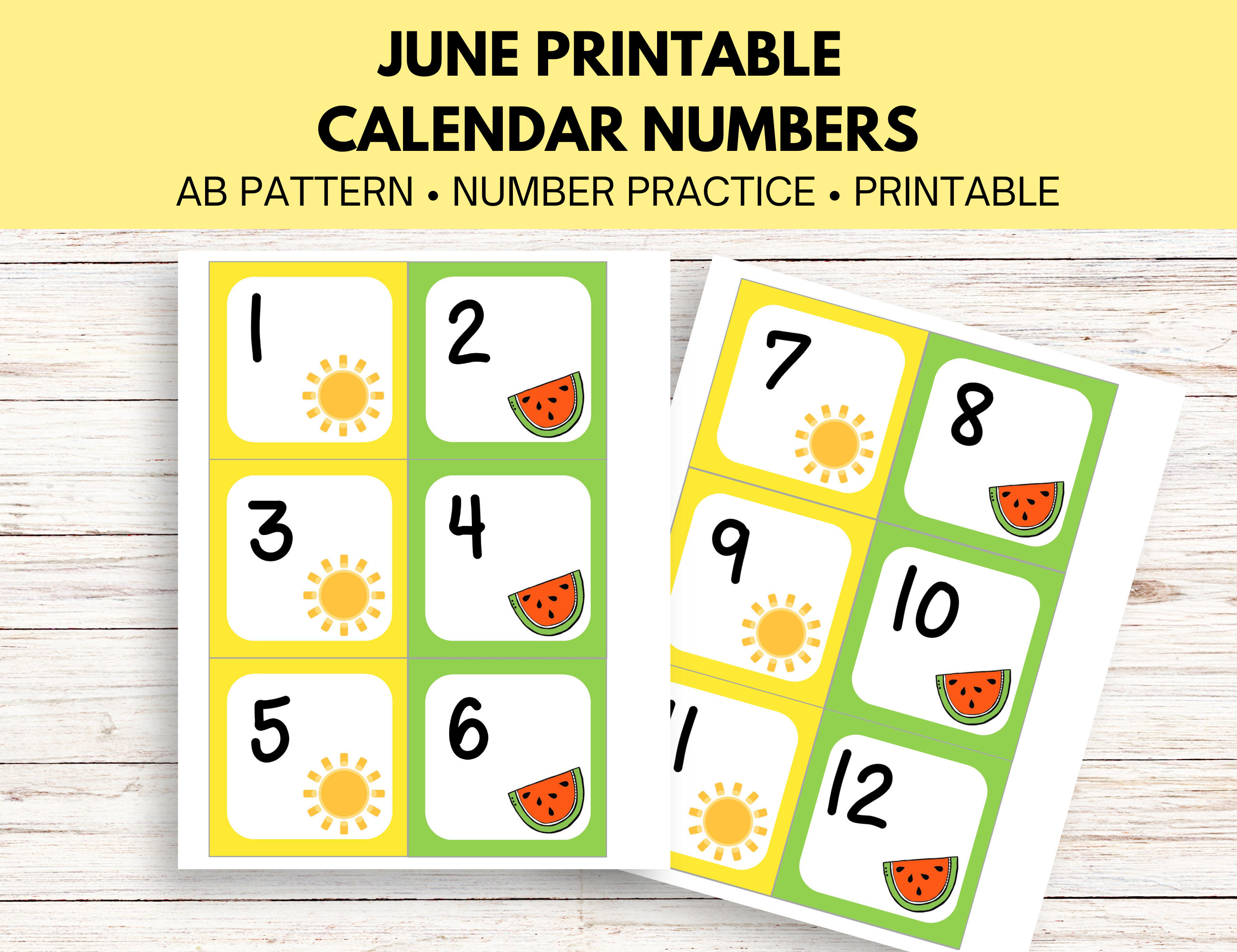 June Calendar Numbers in AB Pattern - Etsy