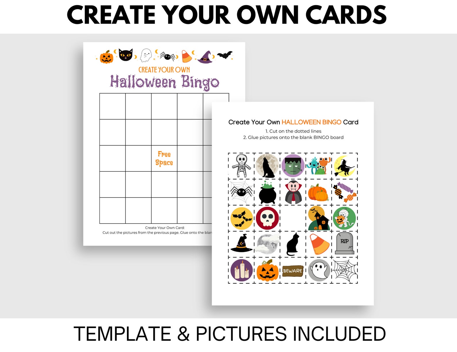 Printable Halloween BINGO Set - Etsy